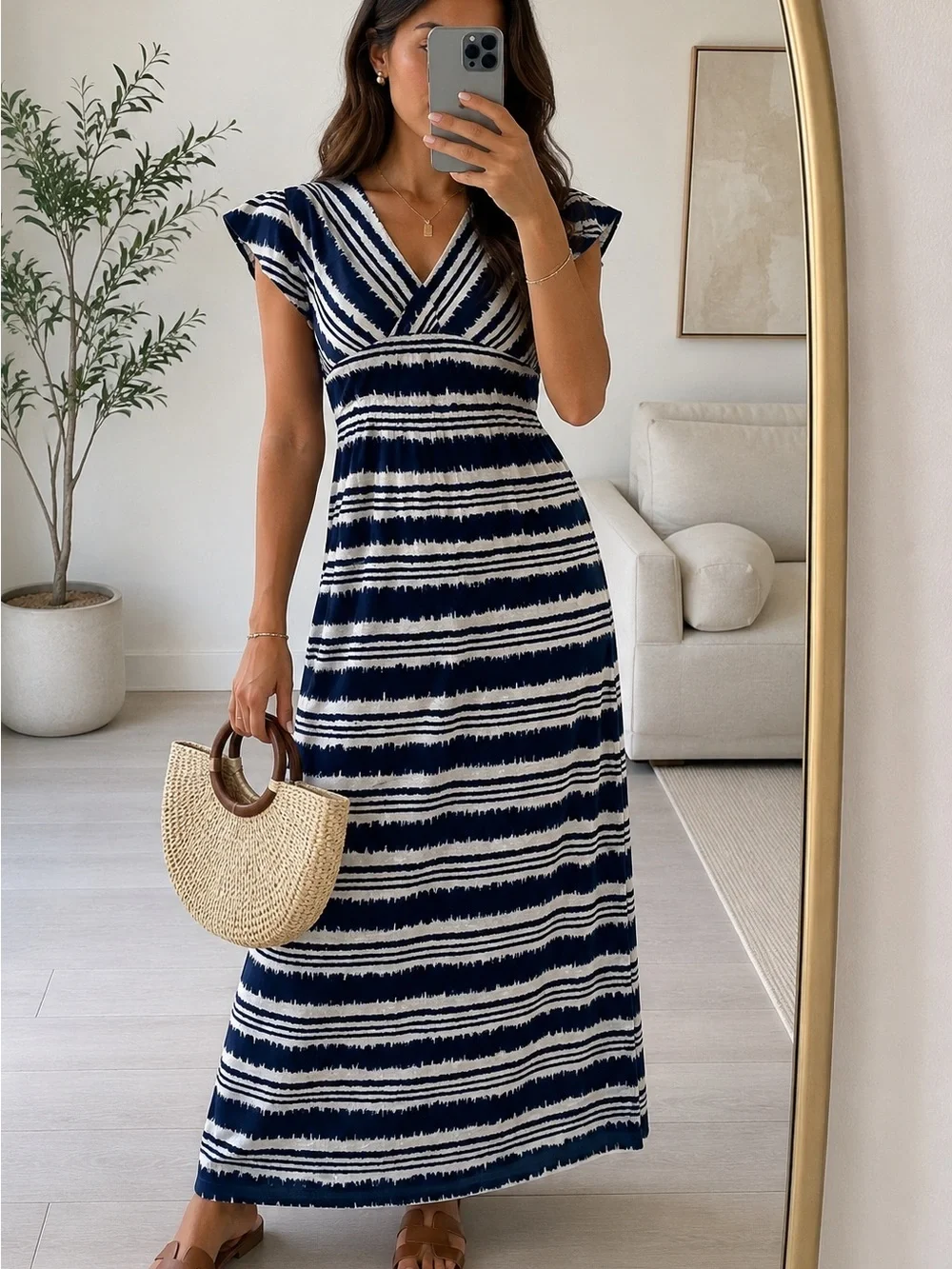 Soft Surroundings | Dresses | Soft Surroundings Blue White Stripe Maxi ...